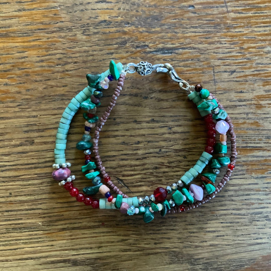 Green Turquoise With Jade Bracelet - Etsy