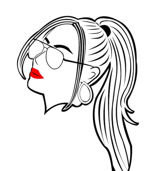 Ponytail Girl Svg Png Girl Cut Files - Etsy