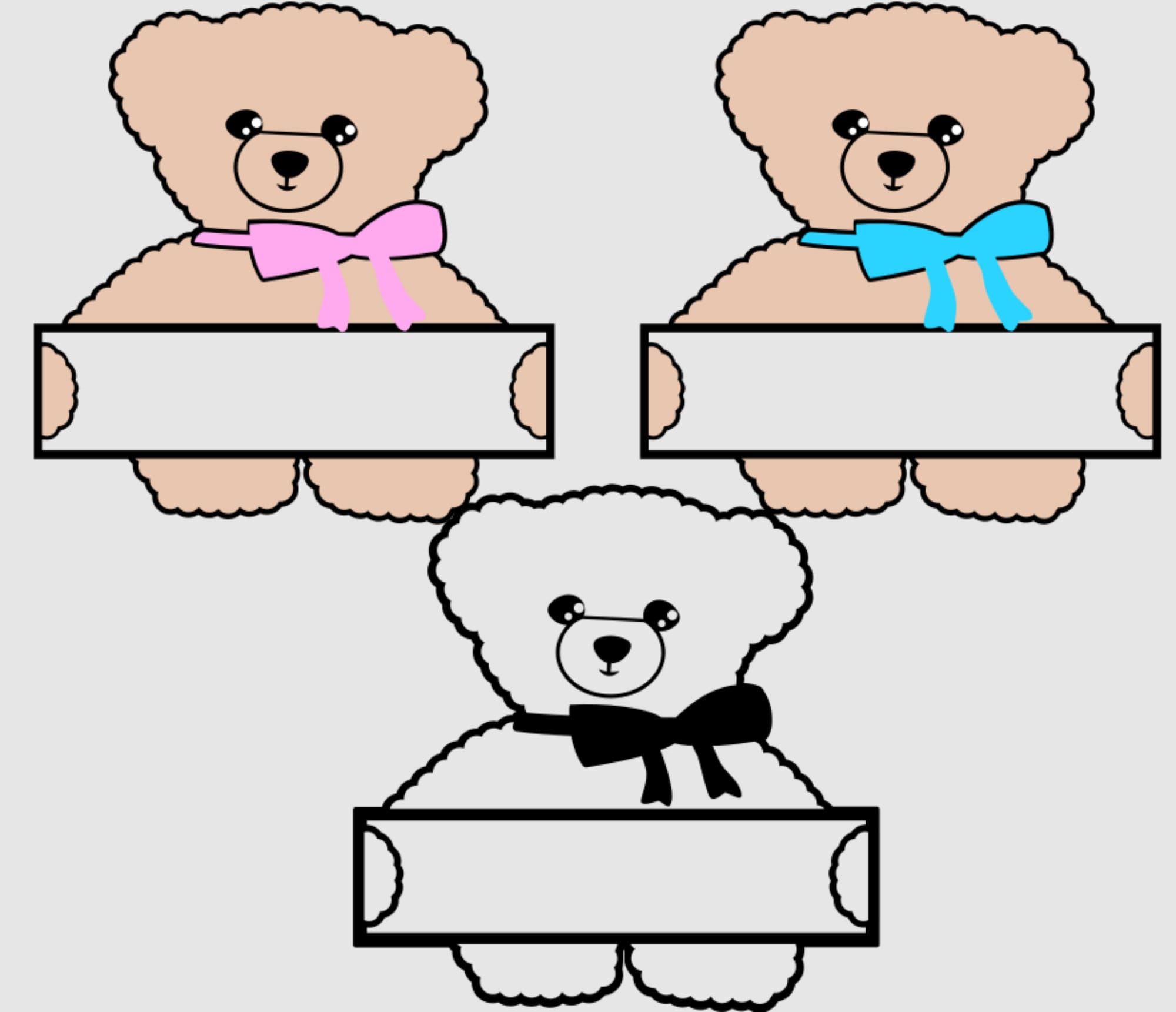 Teddy Bear Name Cut Files Teddy Bear Monogram Svg Png Bear Monogram Svg ...