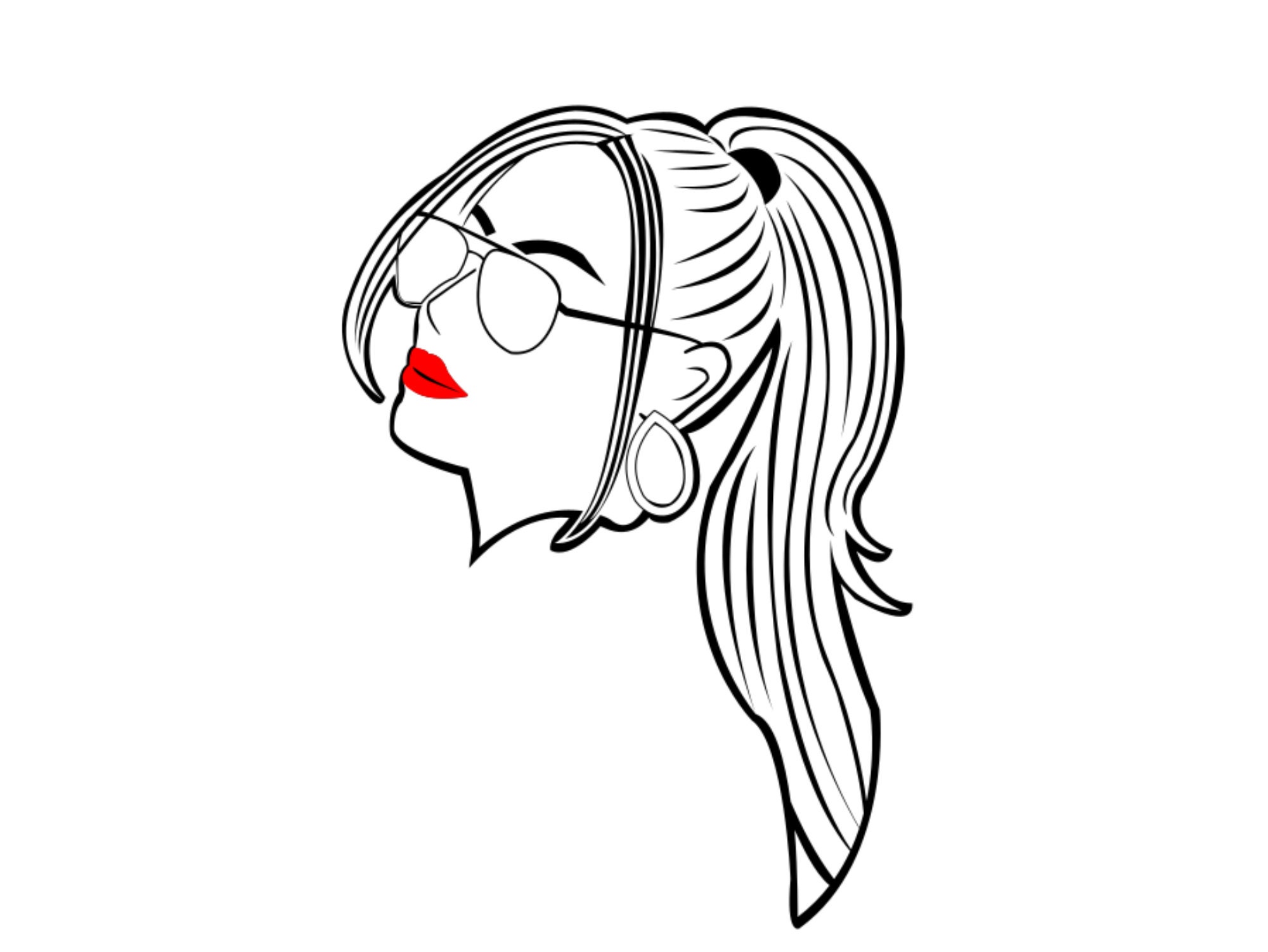 Ponytail Girl Svg Png Girl Cut Files - Etsy