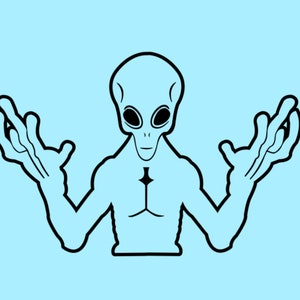 Alien Outline Svg Cut Files - Etsy