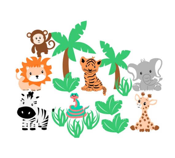Jungle Animals Svg Cut Files - Etsy