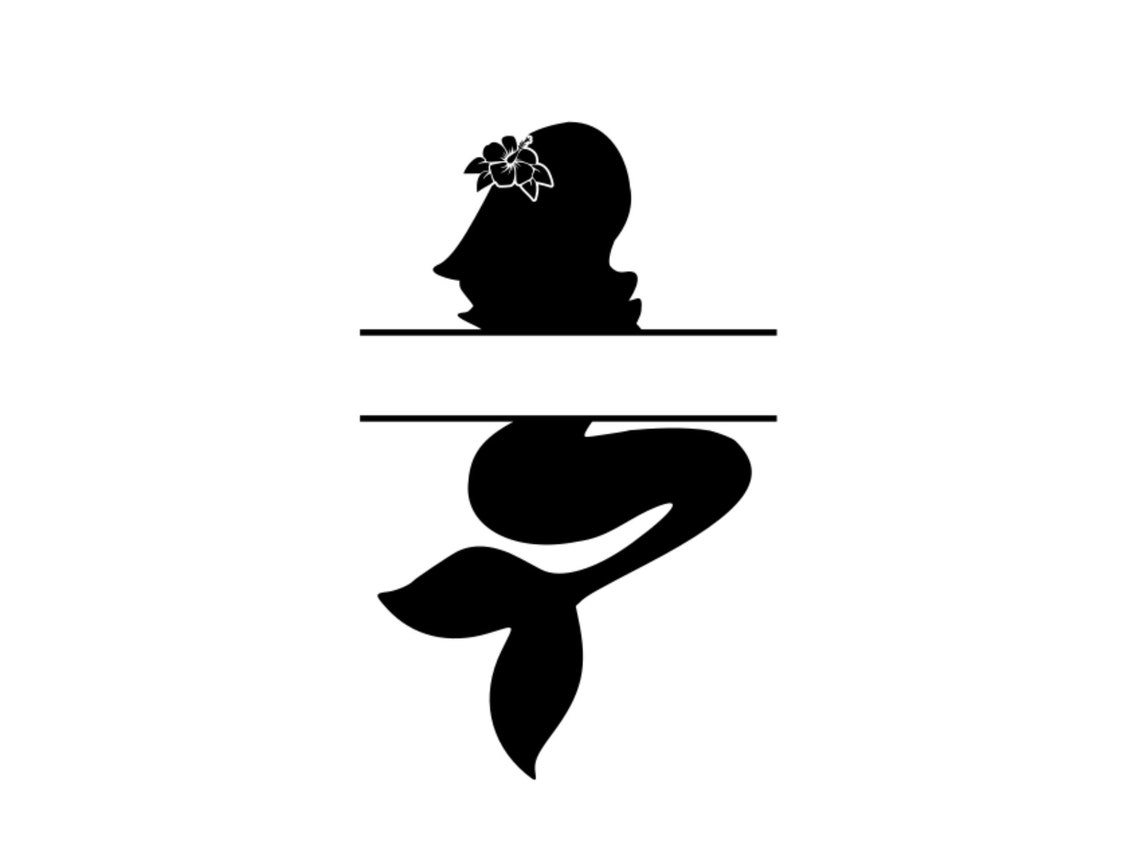 Mermaid Monogram Cut Files Mermaid Monogram Svg Png Mermaid Name Svg ...