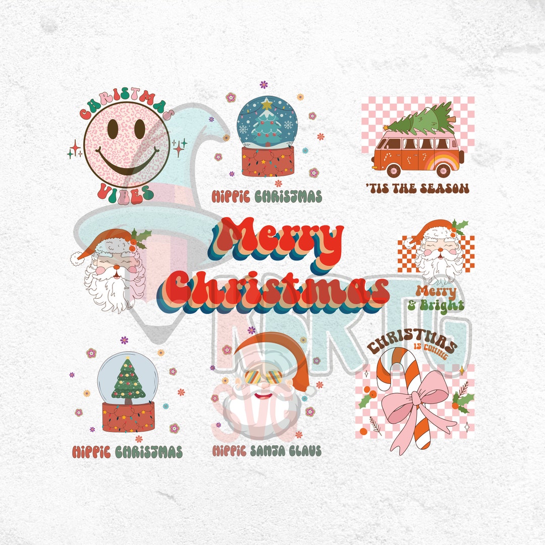 Groovy Christmas, Hippie, Retro Christmas Png Design, Christmas Vibes ...