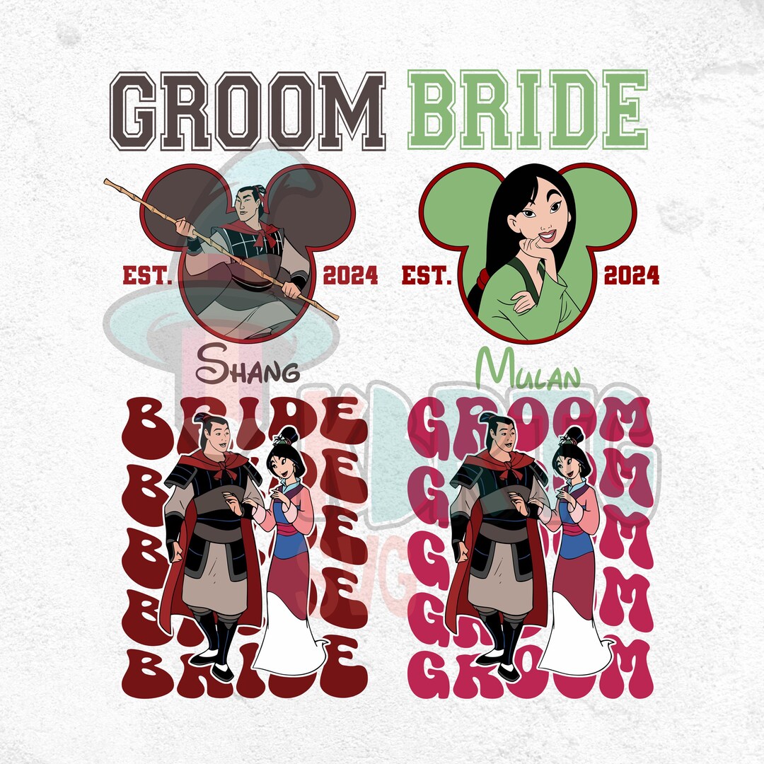 Custom Mulan Bride and Groom PNG: Bachelorette Party Design (digital ...
