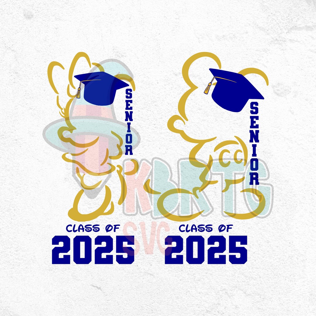 Custom Mickey Senior Class of 2025 Png, Mickey Minnie Graduation Png ...