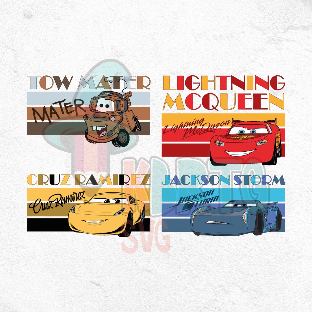 Cars PNG Bundle: Lightning Mcqueen, Mater, Cruz Ramirez (printable) - Etsy