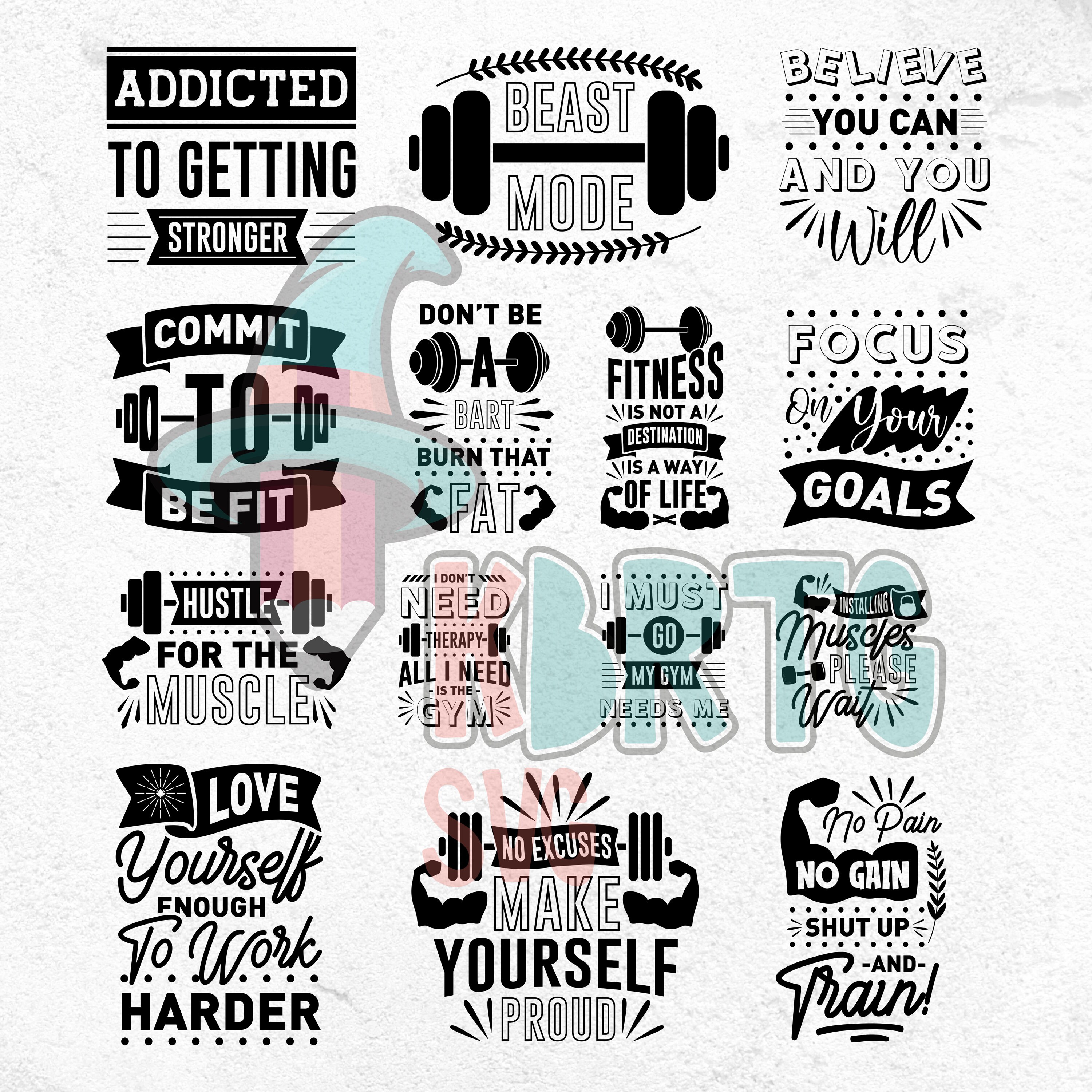 Gym Workout SVG Bundle Fitness Bundle Svg Gym Quotes SVG | Etsy