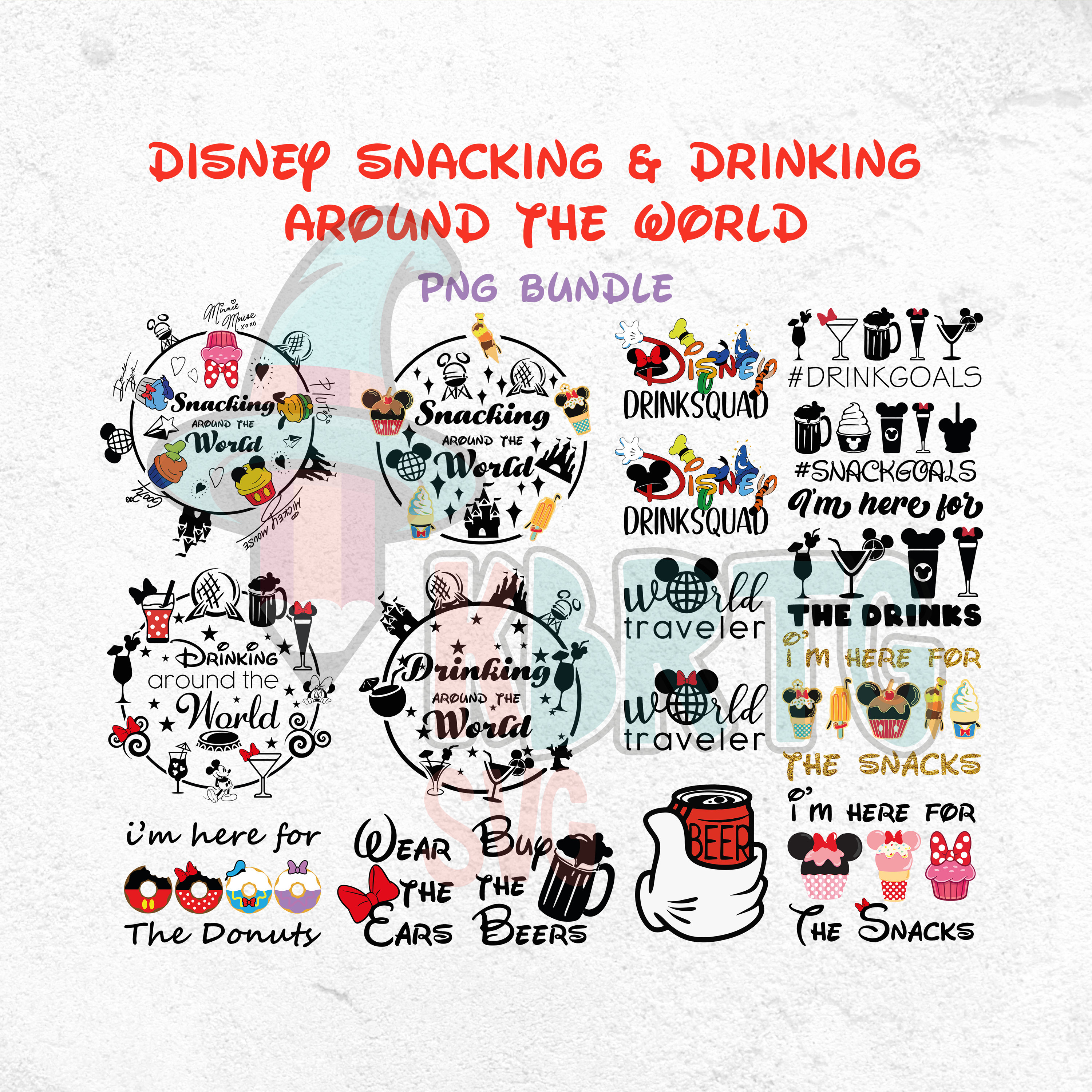 Snacking Around the World PNG Bundle Drinking Squad World - Etsy