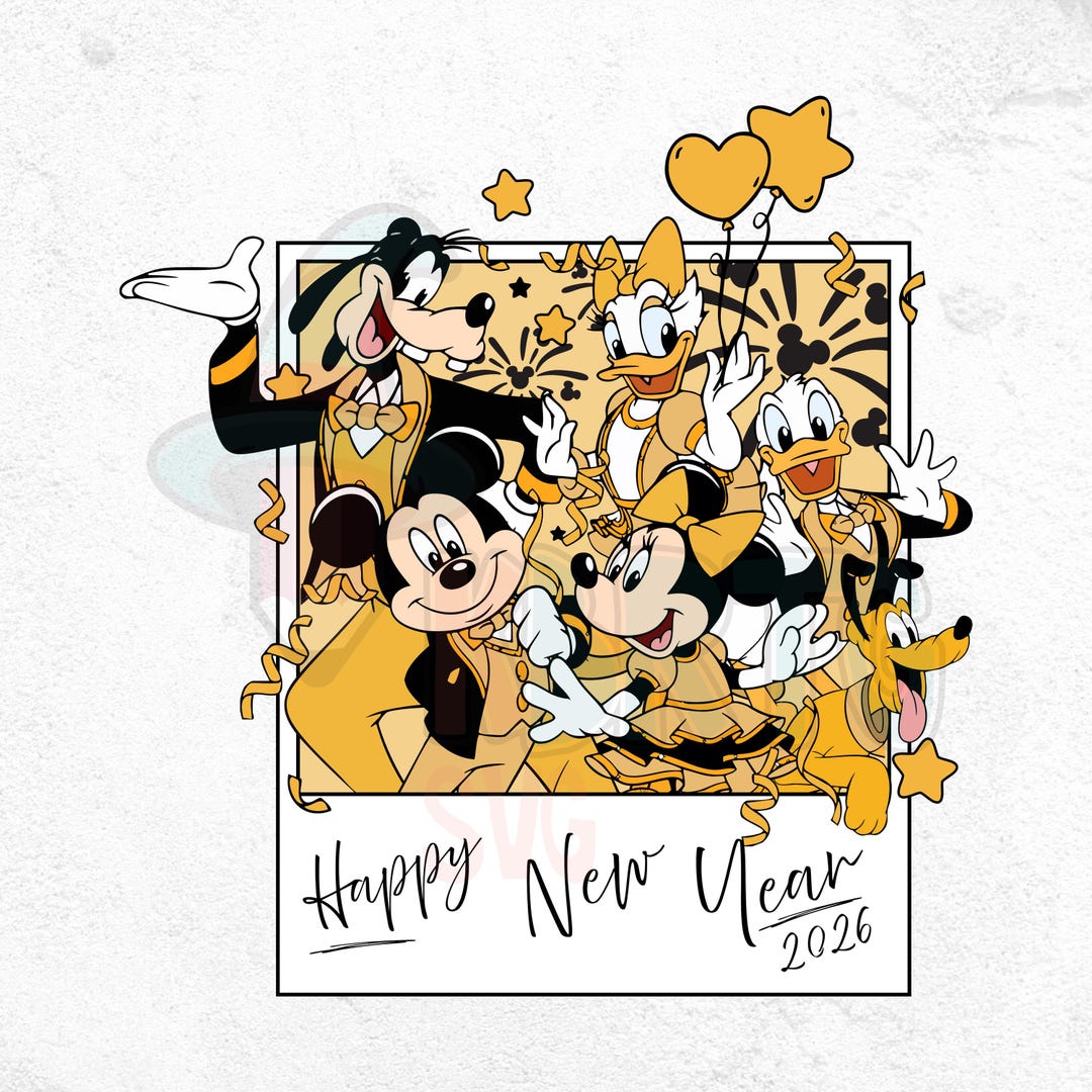 Mickey and Minnie Mouse New Year PNG, Cartoon Clipart (digital Download ...