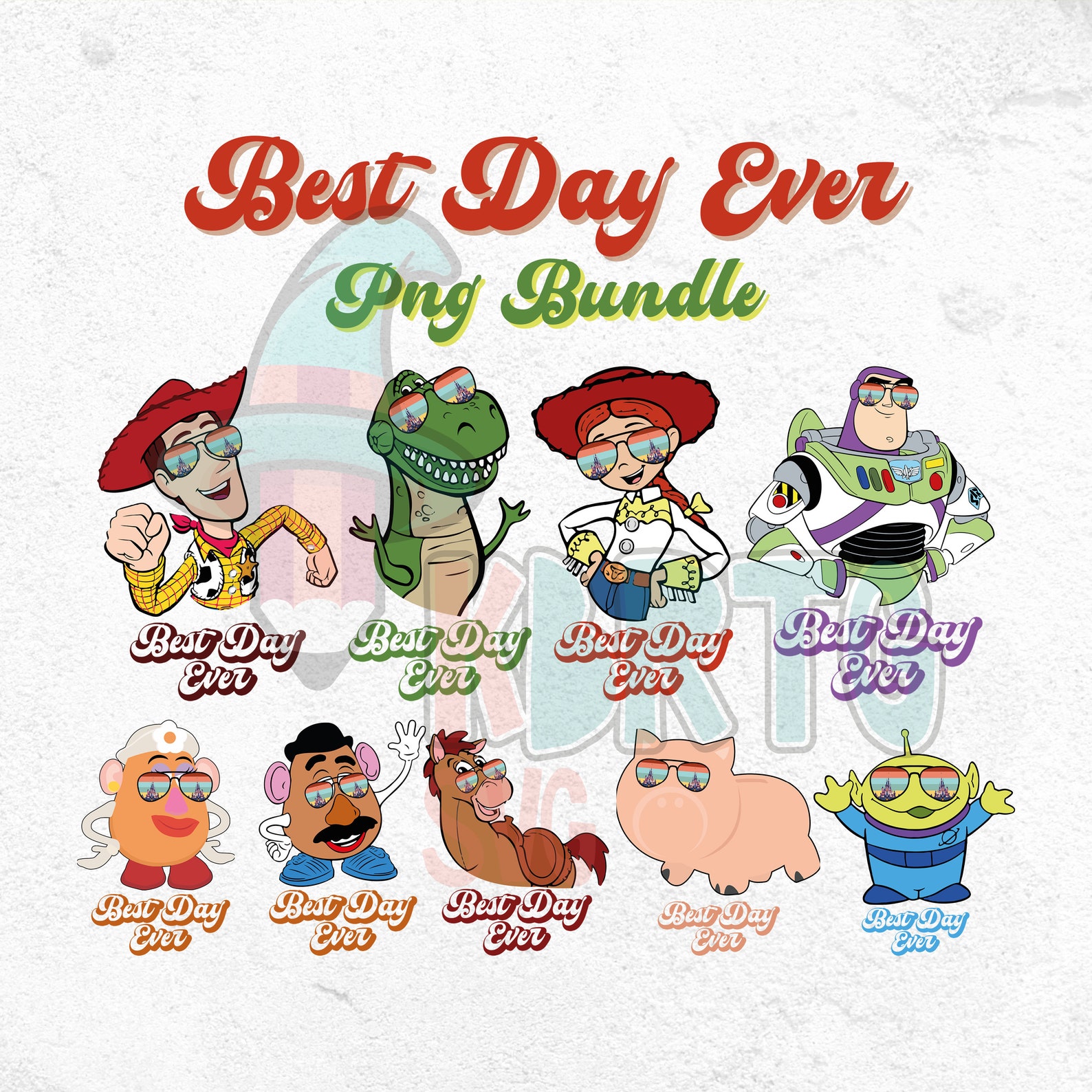 Toy Story Best Day Ever PNG Buzz Lightyear Woody Andy - Etsy