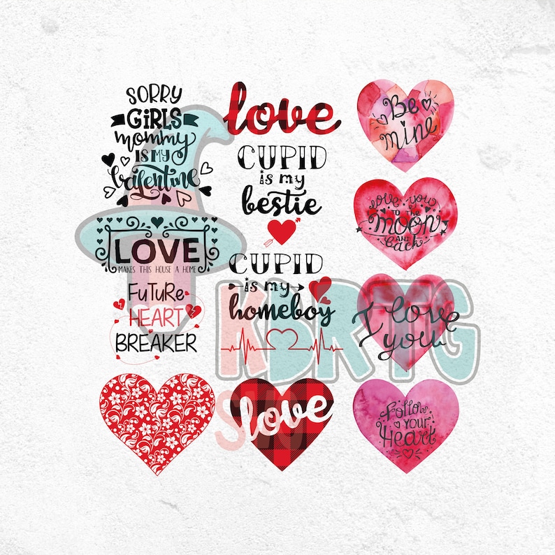 Valentine's Day PNG Bundle, Retro Love Graphics (digital Download) - Etsy