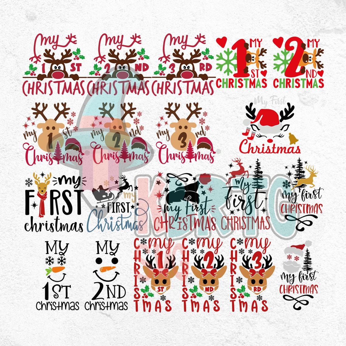 My First Christmas Png Bundle My 1st Christmas Baby - Etsy
