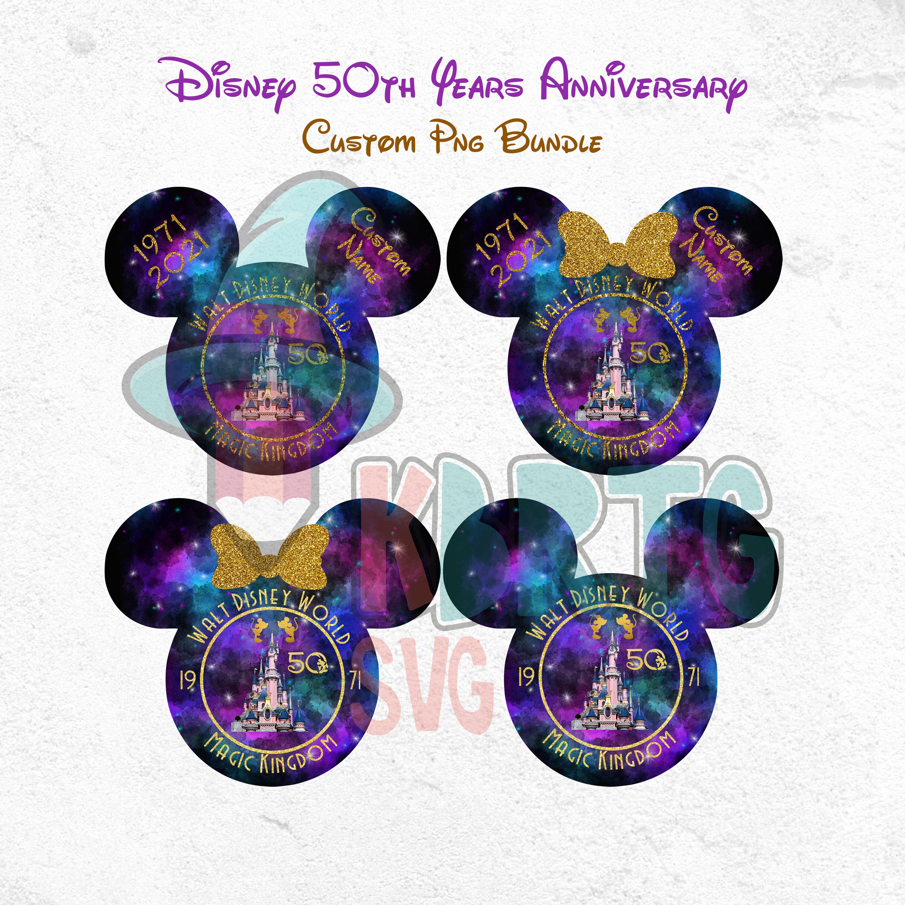 Anniversary Custom Mouse Png 50th Years of Magic Castle - Etsy