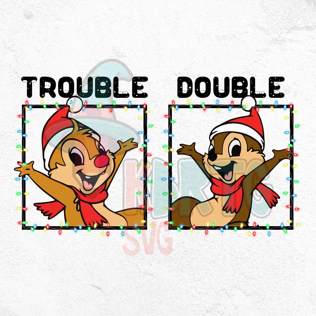 Double Trouble Chip N Dale Christmas PNG Bundle, Christmas Couples ...