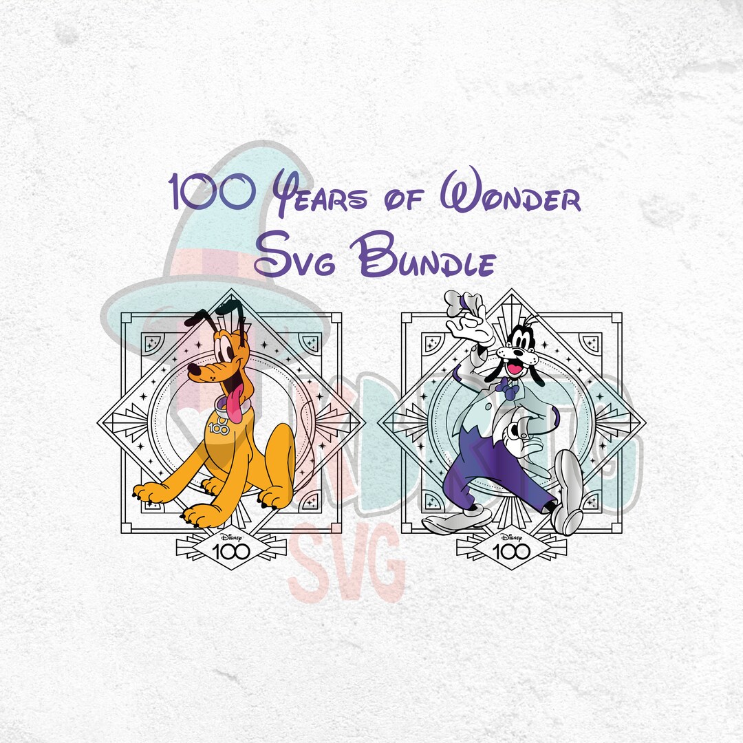 100 Años SVG Png Goofy Pluto Wonder , d100 Exposición Daisy Donald, 100 ...