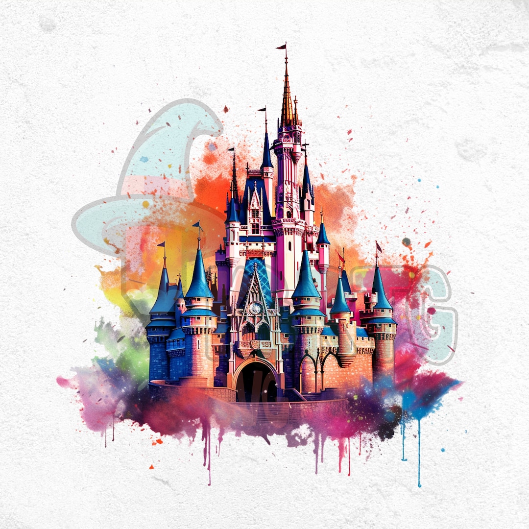 Watercolor Princesses Png, Best Day Ever, Mouse Ear Castle Png, Retro ...