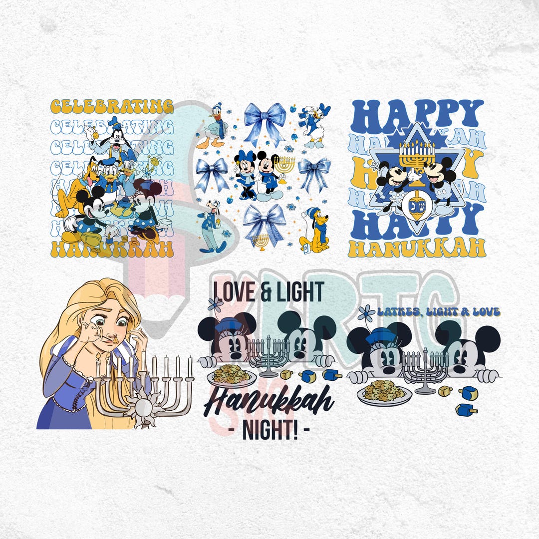 Mickey and Minnie Happy Hanukkah PNG Bundle (digital Download) - Etsy ...