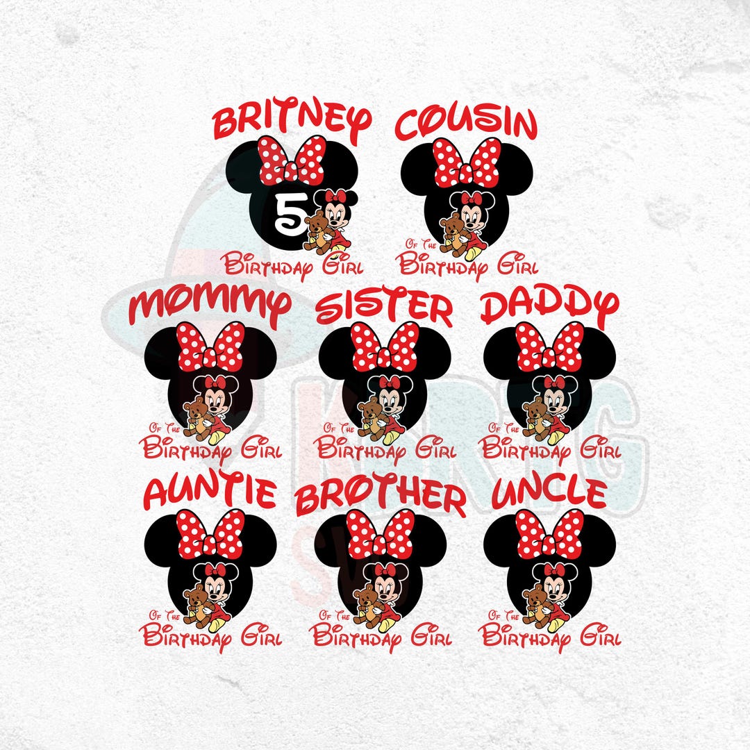 Minnie Birthday Family Matching PNG: Custom Outfit (digital Download ...