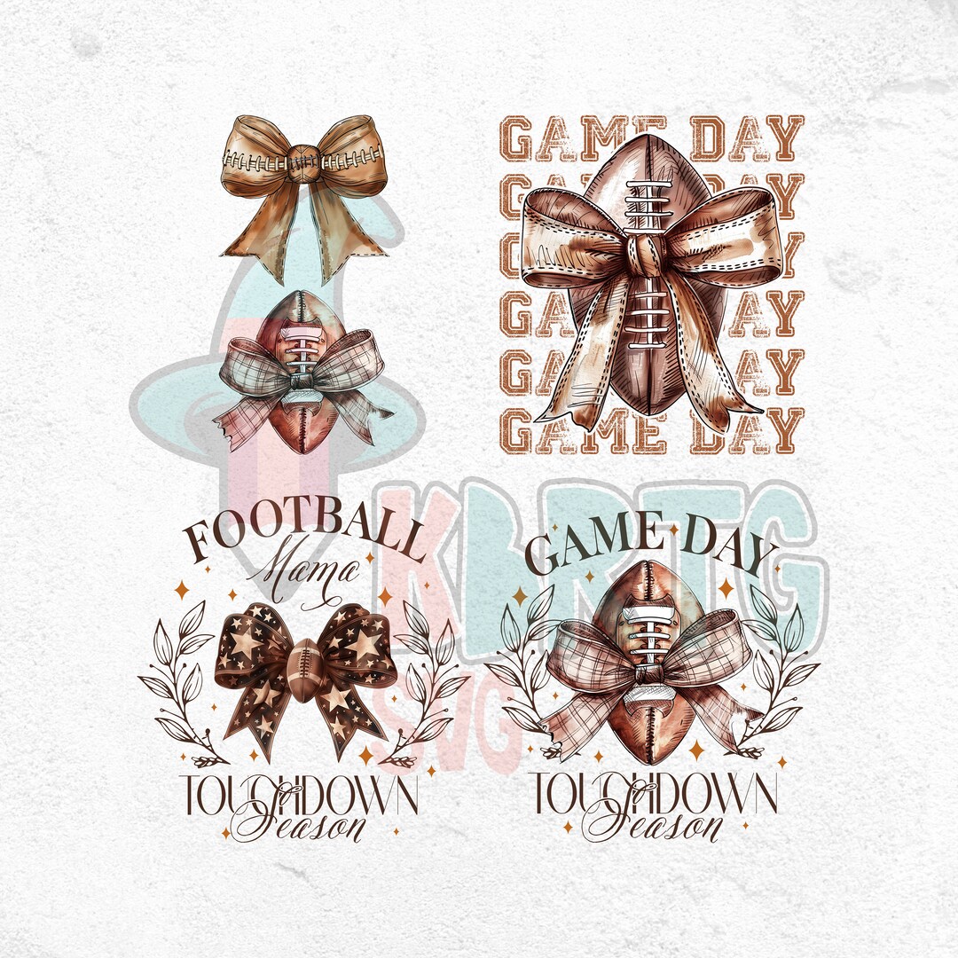 Coquette Football Png Bundle, Football Bow Png, Football Mom Png ...