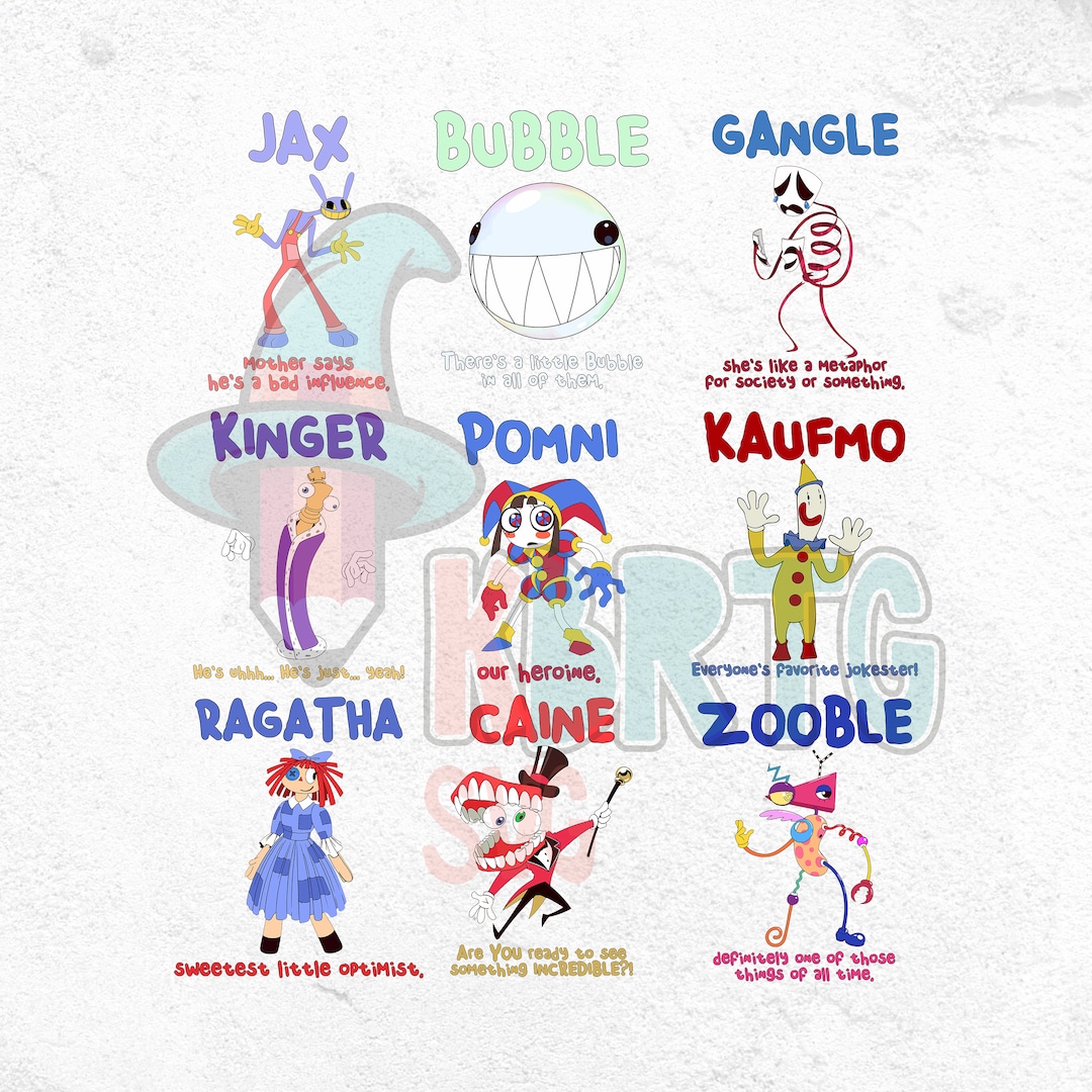 The Amazing Digital Circus PNG Bundle, Digital Circus, Pomni, Jax ...