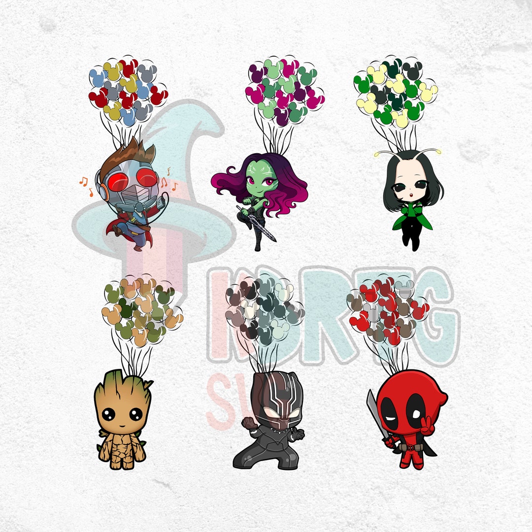 Marvel Balloons Png Bundle, Gamora Chibi, Hulk, Star Lord Friend PNG ...