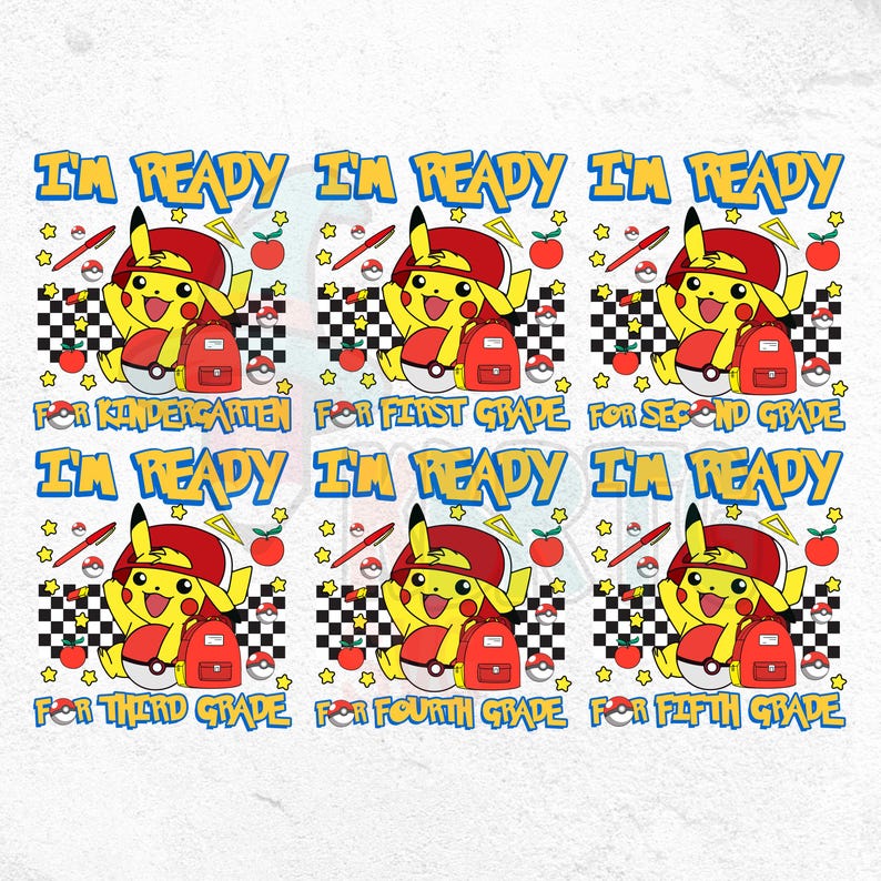 Pokemon Back to School PNG, First Grade Design (digital Download) - Etsy