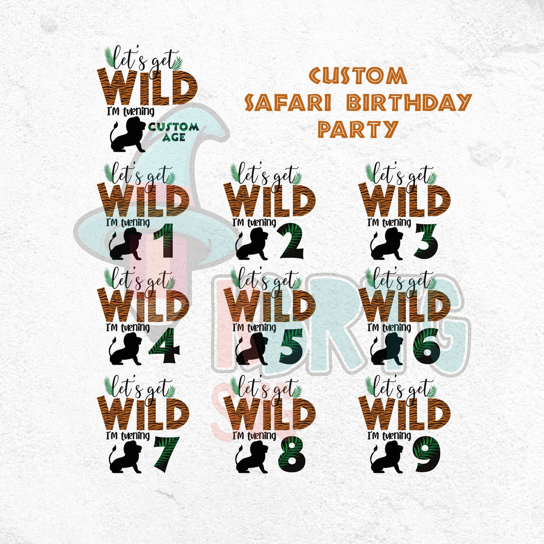 Safari Number Png, Lets Get Wild, I'm Turning On, Tiger Pattern Png ...