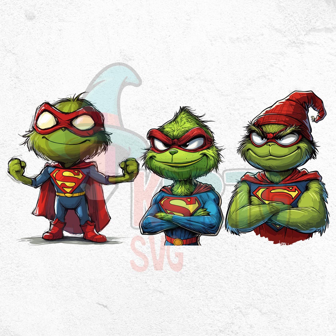 Superhero Christmas Grinch PNG, Grinch Christmas Png, Superhero Green ...