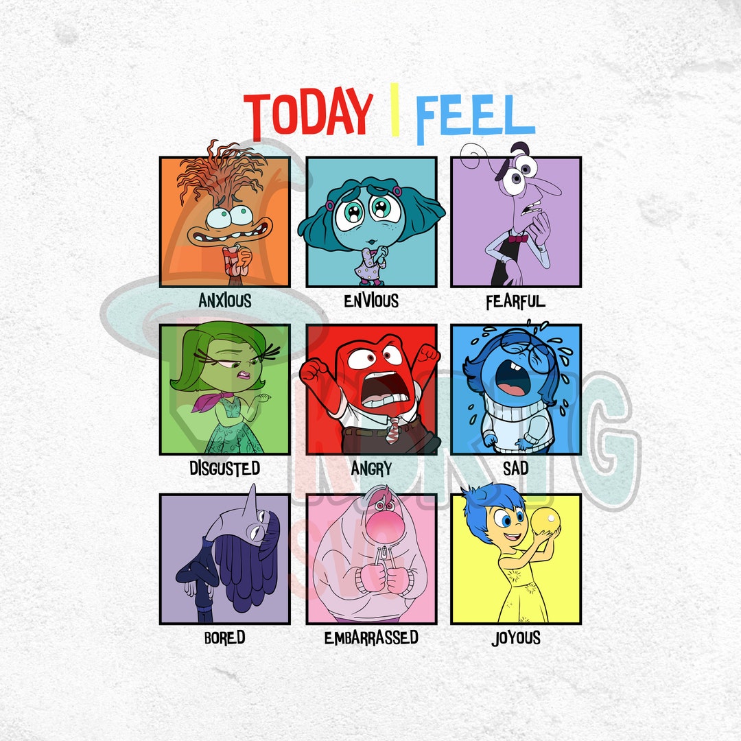 Inside Out Emotions Chart PNG: Mental Health, Therapy (digital Download ...