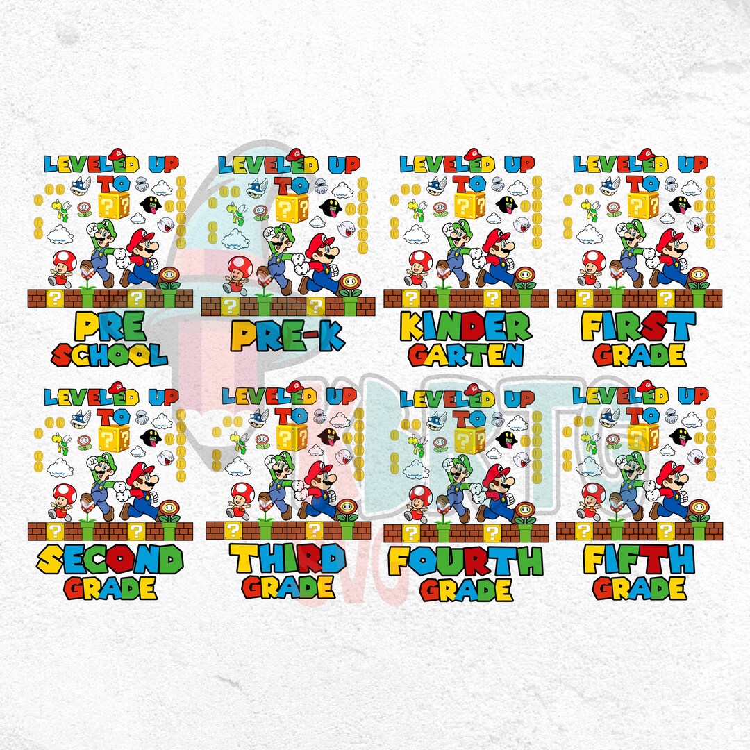 Super Mario Back to School Png, Mario Leveled up School Png, Princess ...