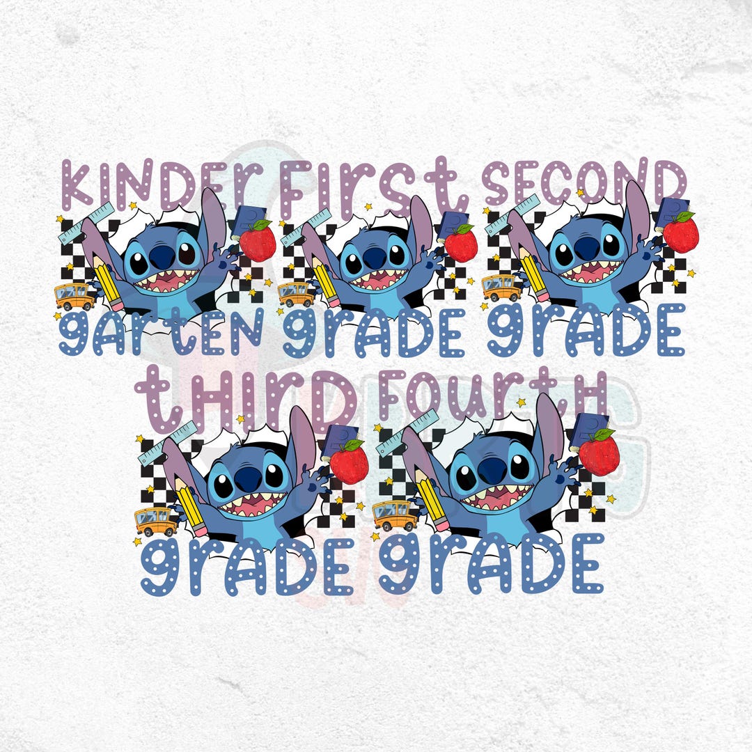Retro Stitch School PNG Bundle: Cartoon Graphics (digital Download - Etsy