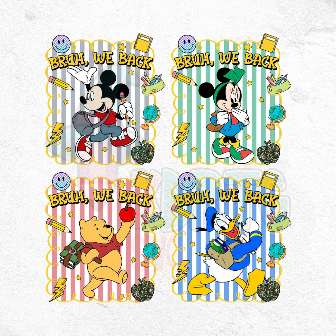 Bruh We Back Mickey Png, Back to School Minnie, Funny Winnie the Pooh ...