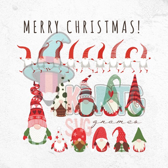 Merry Christmas Png Cute Gnome Design Happy New Year Santa - Etsy