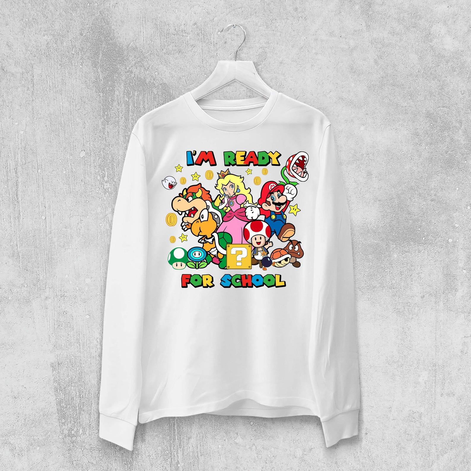 I'm Ready for School Mario Png, Funny Mario Back to School Png, First ...