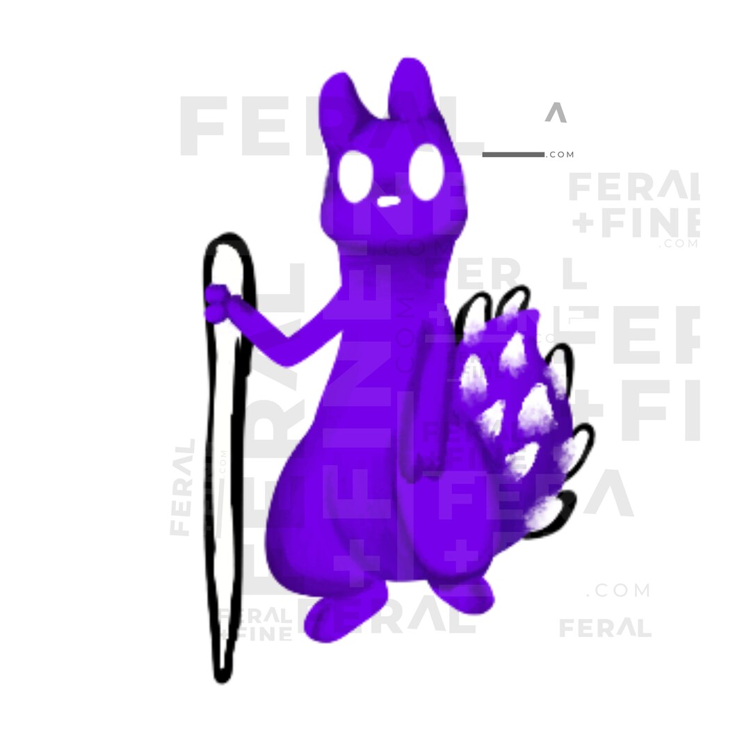 Cute Purple Slug Cat Scug Rain World Game Fan Art Downpour - Etsy