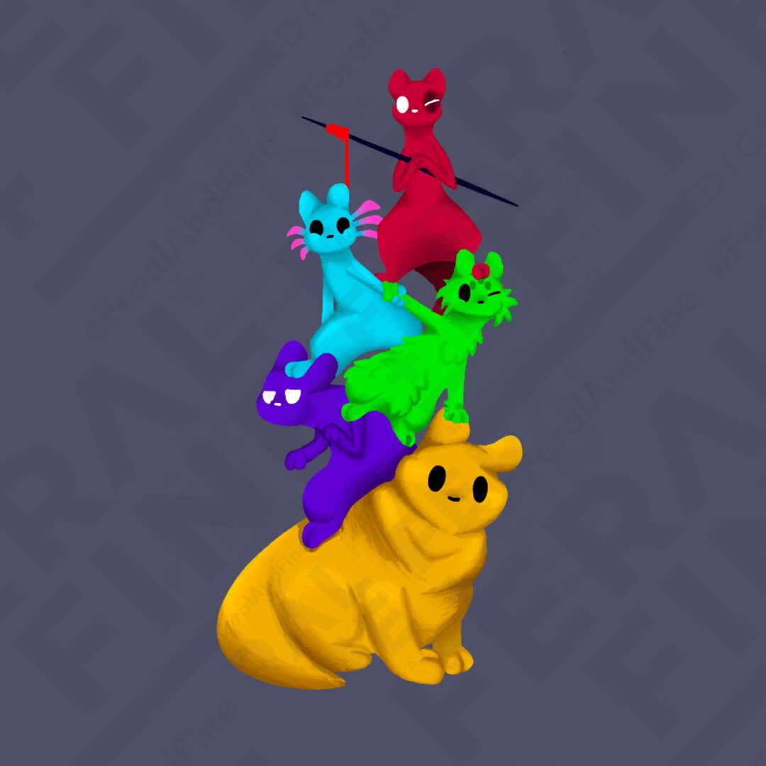 Cute Purple Slug Cat Scug Rain World Game Fan Art Downpour - Etsy
