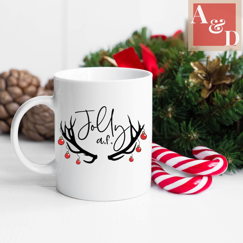 Christmas SVG Jolly Af SVG DXF Svg Jpeg Png - Etsy