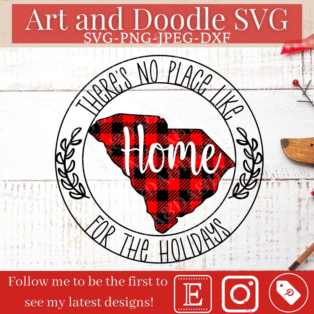 South Carolina Christmas SVG, Home for the Holidays SVG, DXF, Svg, Jpeg ...