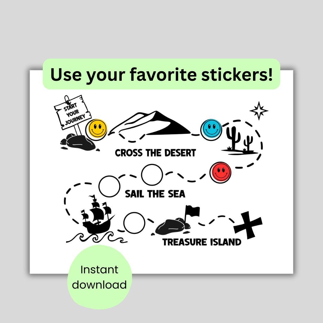 Weekly Treasure Map Reward Chart Printable for Kids - Etsy