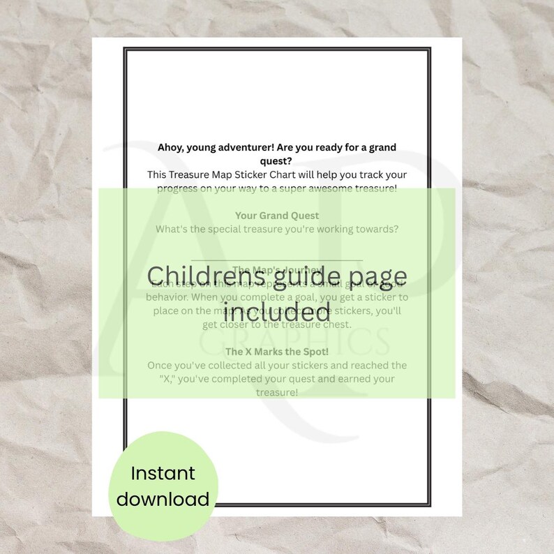 Weekly Treasure Map Reward Chart Printable for Kids - Etsy