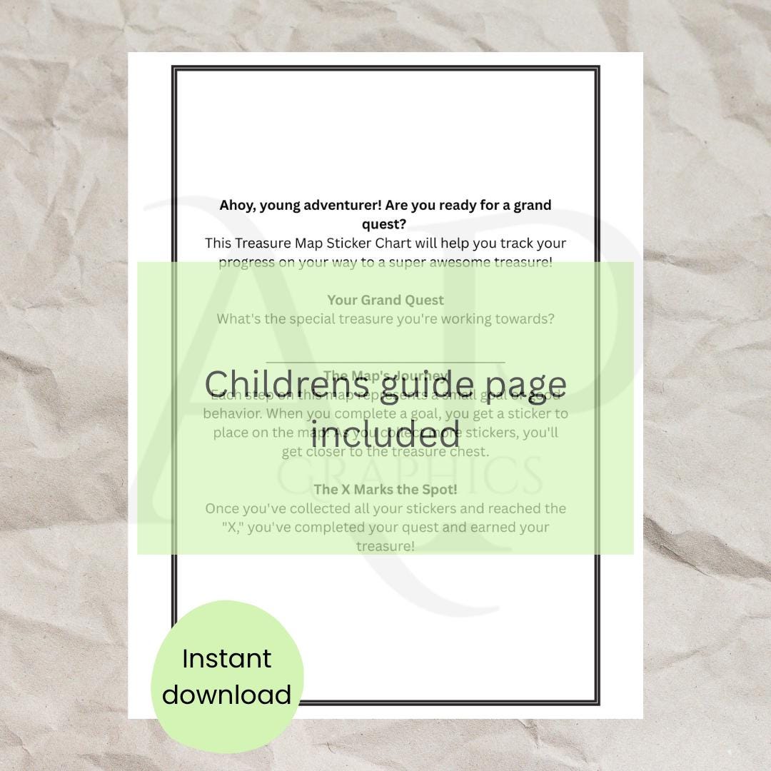 Weekly Treasure Map Reward Chart Printable for Kids - Etsy