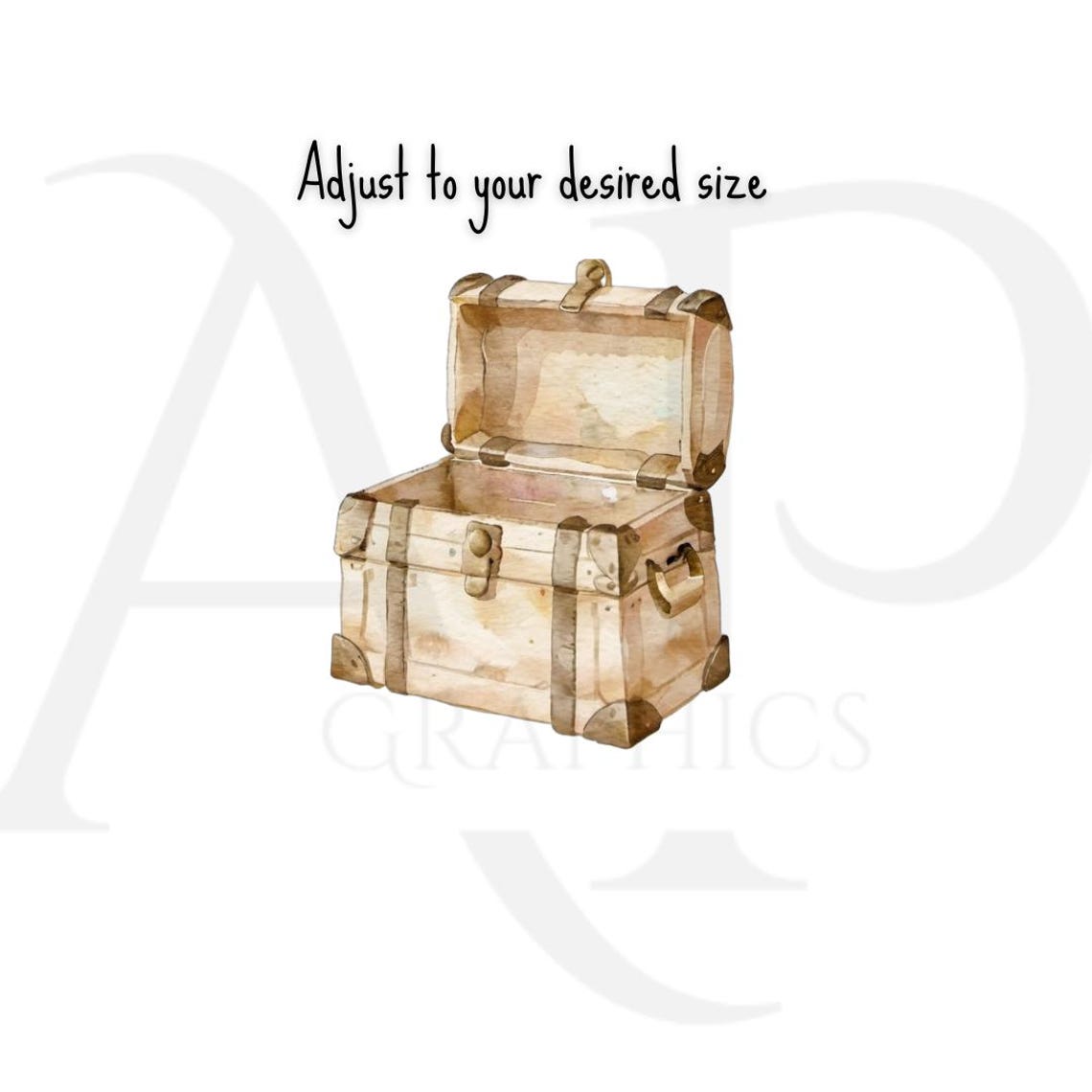 Treasure Chest Watercolor Clipart PNG Bundle, Print to Cut Clipart ...