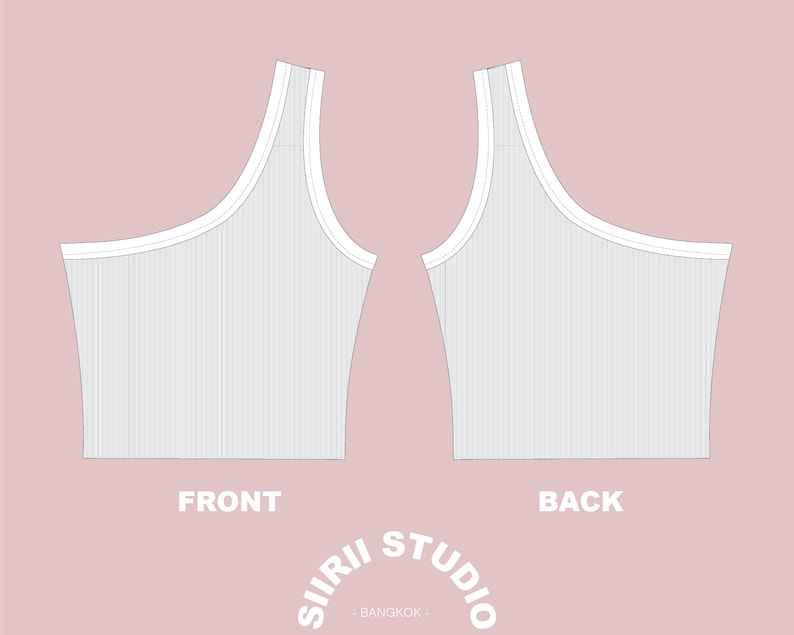 Basic One-shoulder Top Sewing Pattern PDF | Instant Download | Print at ...