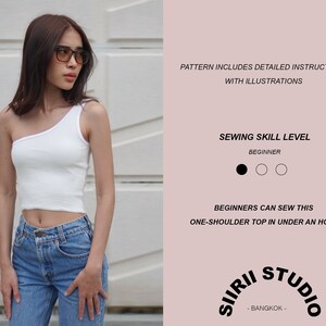 Basic One-shoulder Top Sewing Pattern PDF | Instant Download | Print at ...