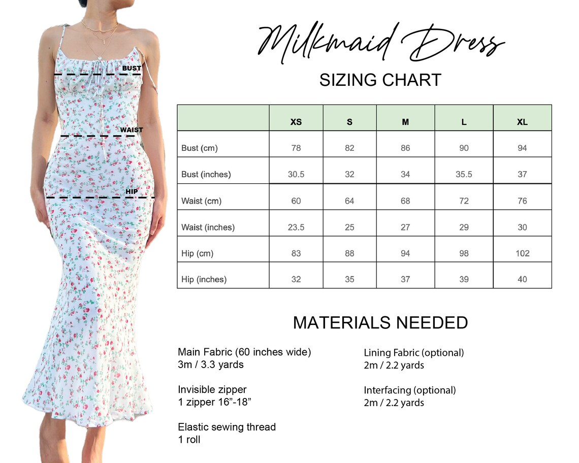 Milkmaid Dress Sewing Pattern PDF Instant Download Print - Etsy Australia