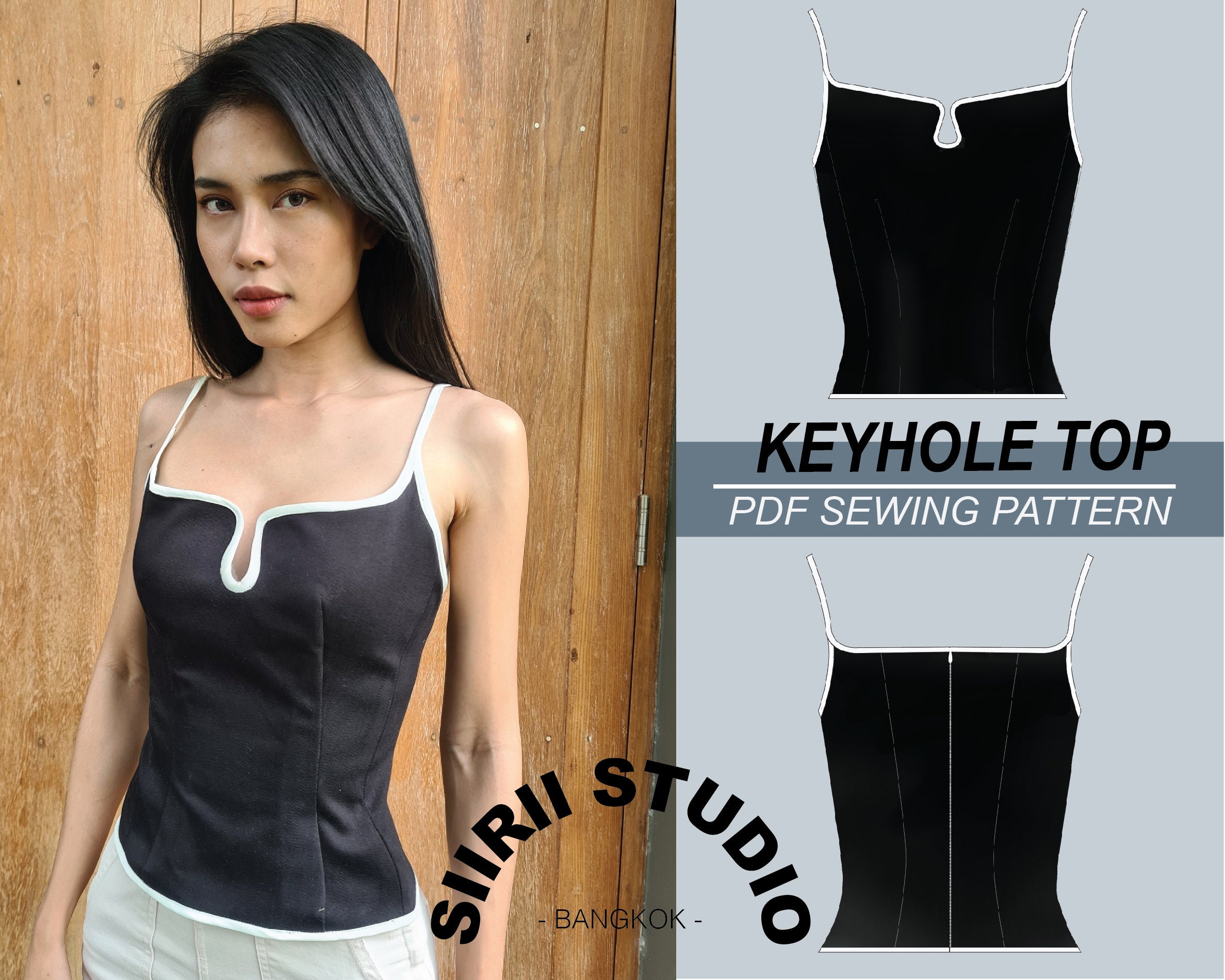 Keyhole Top Sewing Pattern PDF Instant download Print at | Etsy