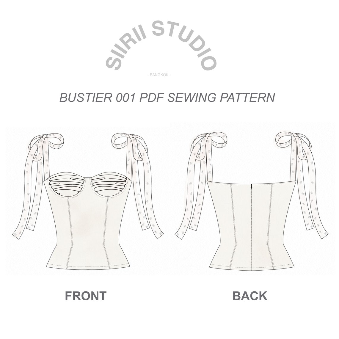 Bustier Top Sewing Pattern PDF Instant Download Print at | Etsy Canada