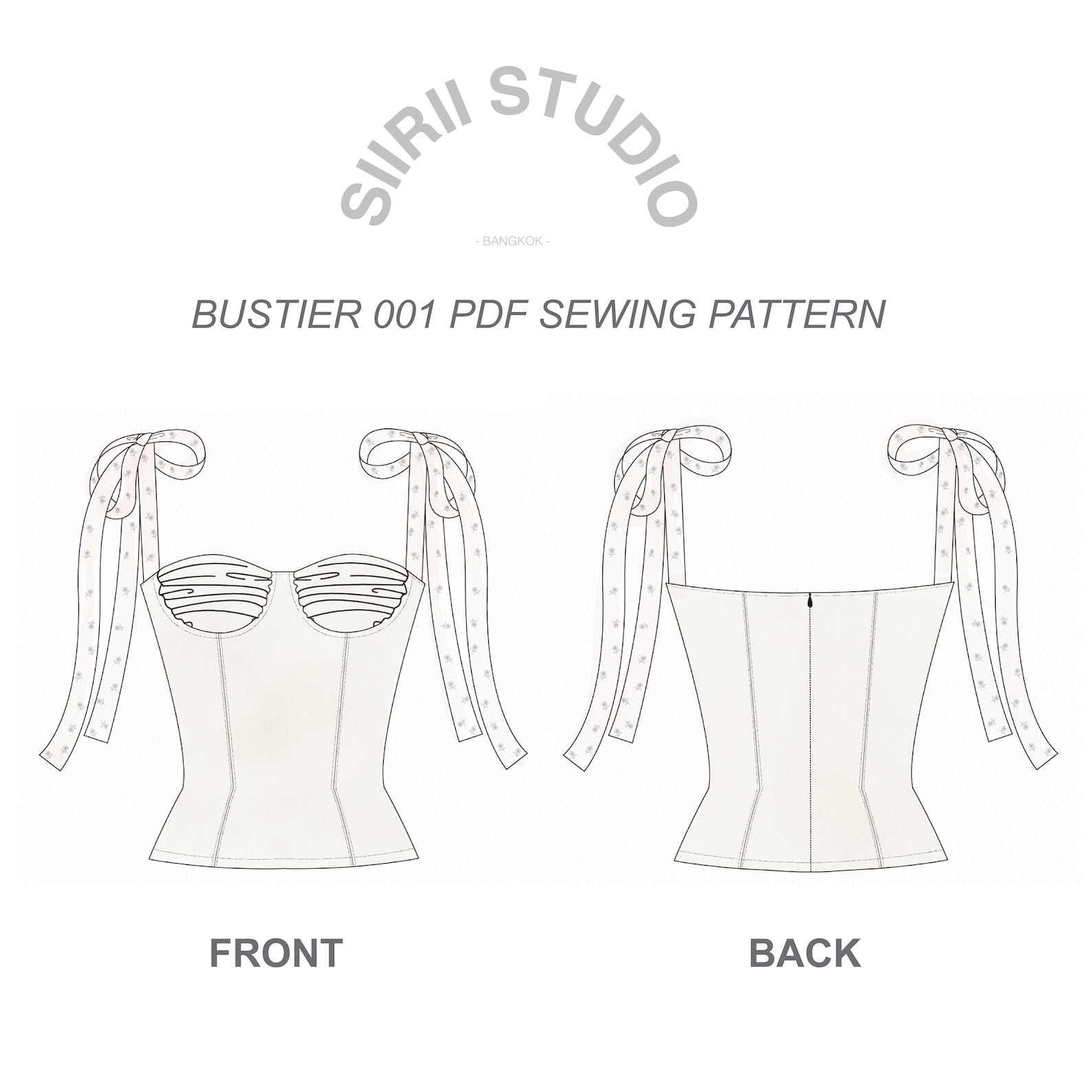 Bustier Top Sewing Pattern PDF Instant Download Print at | Etsy Canada