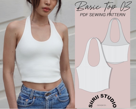 Basic Halter Top Sewing Pattern PDF Instant Download Print - Etsy Australia